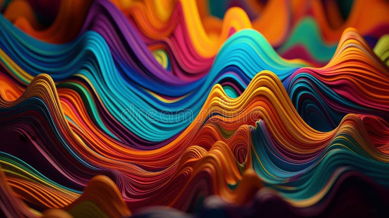Abstract Background of an Abstract Horizontal Wave in Color. Generative ...