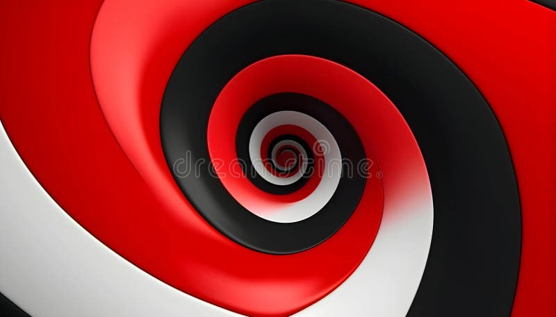 Abstract Background with Hypnotize Circle in Shades of Red, Black and ...