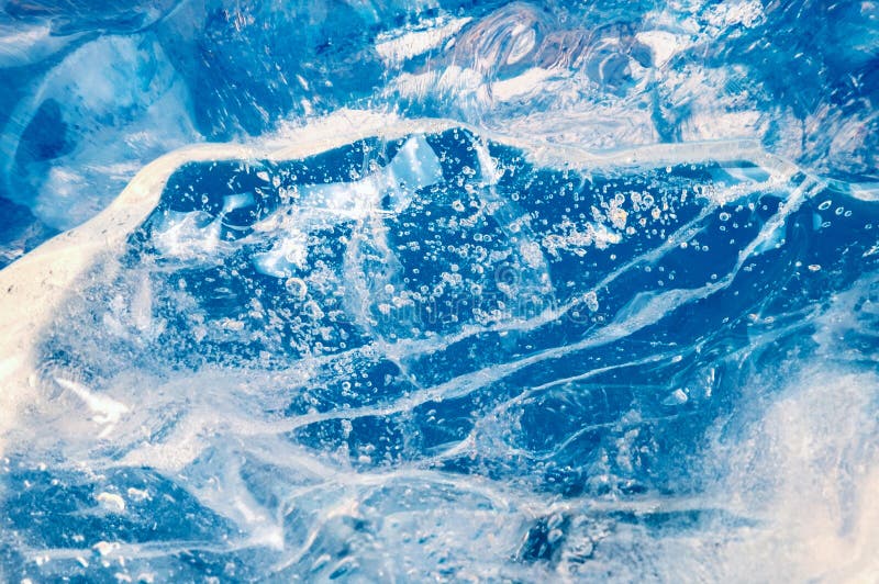 The Abstract Background of Ice Structure on a Blue Background Stock ...