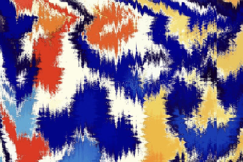 Abstract Background in Ikat Technique. Stock Illustration - Illustration of ornamental ...