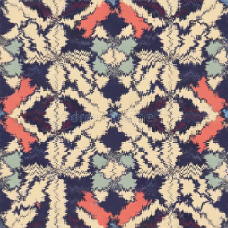 Abstract Background in Ikat Technique. for Use on Materials and Graphics Stock Illustration ...