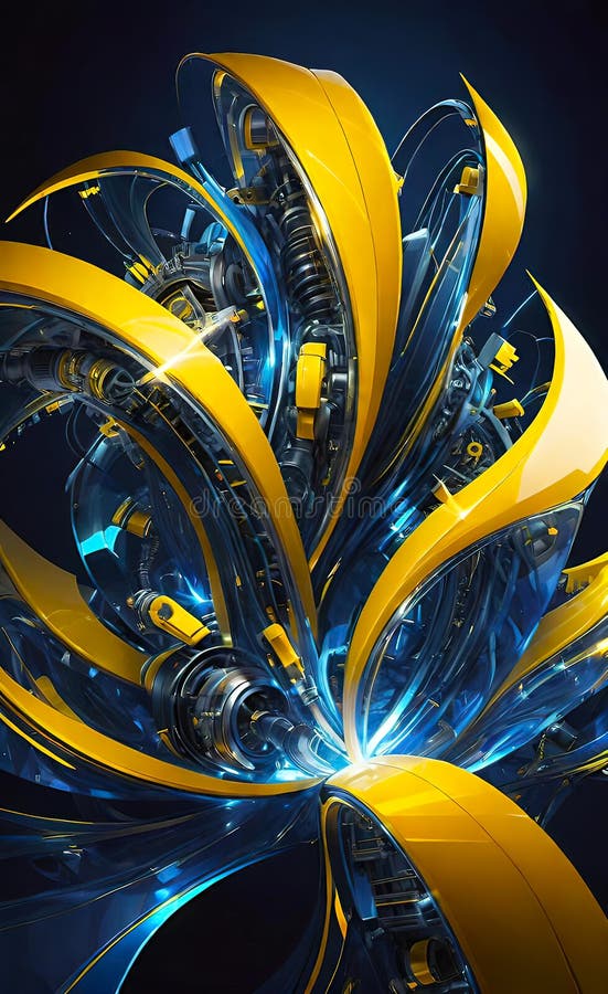 Abstract Background, Illustration of Growing Power in the Form of Wave ...