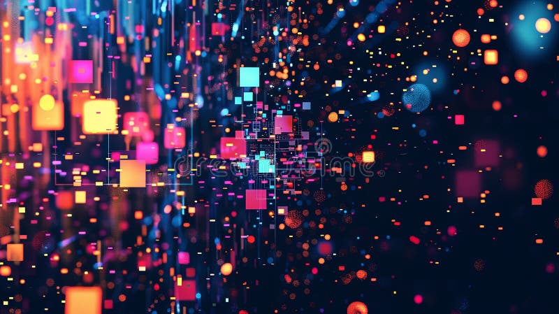 Colorful Digital Data Stream Abstract Pixel Texture Background Stock ...