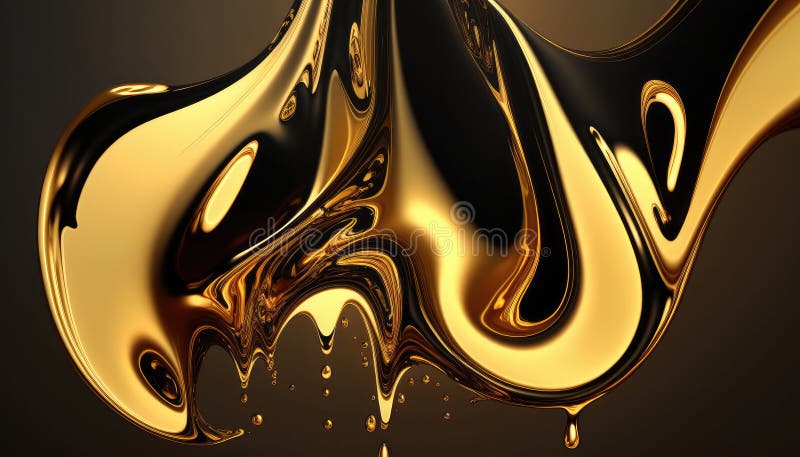 Abstract Background with the Image of Liquid Gold Metal Stock Image ...