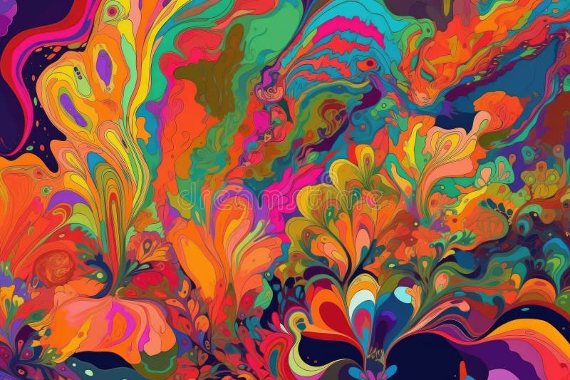 Abstract Background Image with a Psychedelic Vibe, Using Bright Colors ...