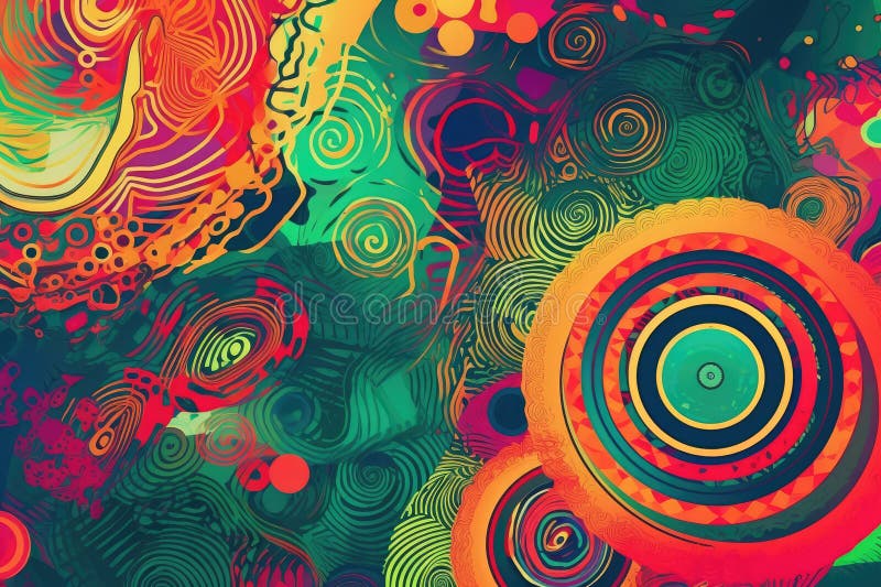 Abstract Background Image with a Psychedelic Vibe, Using Bright Colors ...