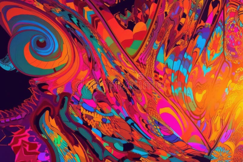 Abstract Background Image with a Psychedelic Vibe, Using Bright Colors ...
