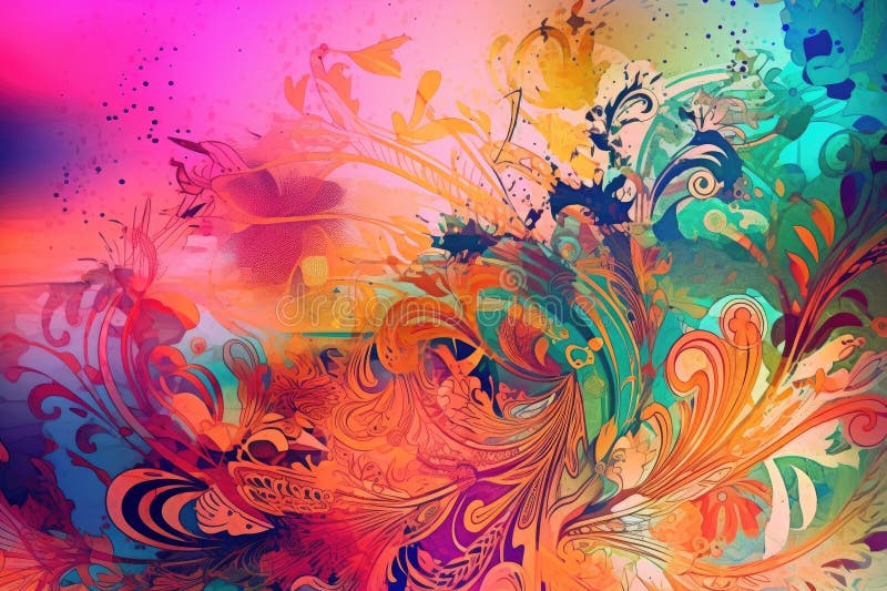 Abstract Background Image with a Psychedelic Vibe, Using Bright Colors ...