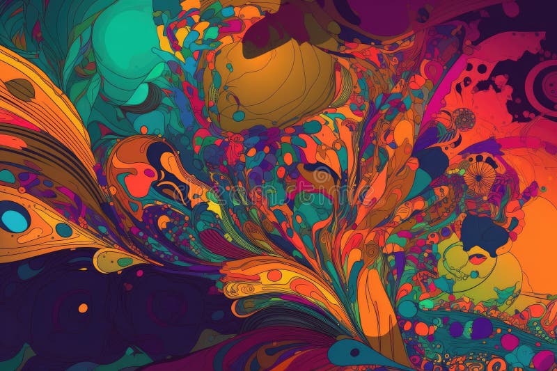 Abstract Background Image with a Psychedelic Vibe, Using Bright Colors ...