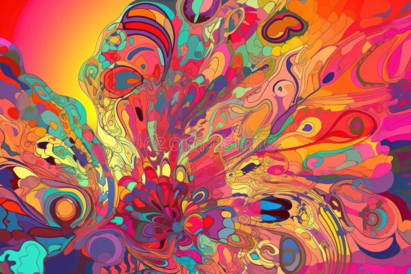 Abstract Background Image with a Psychedelic Vibe, Using Bright Colors ...