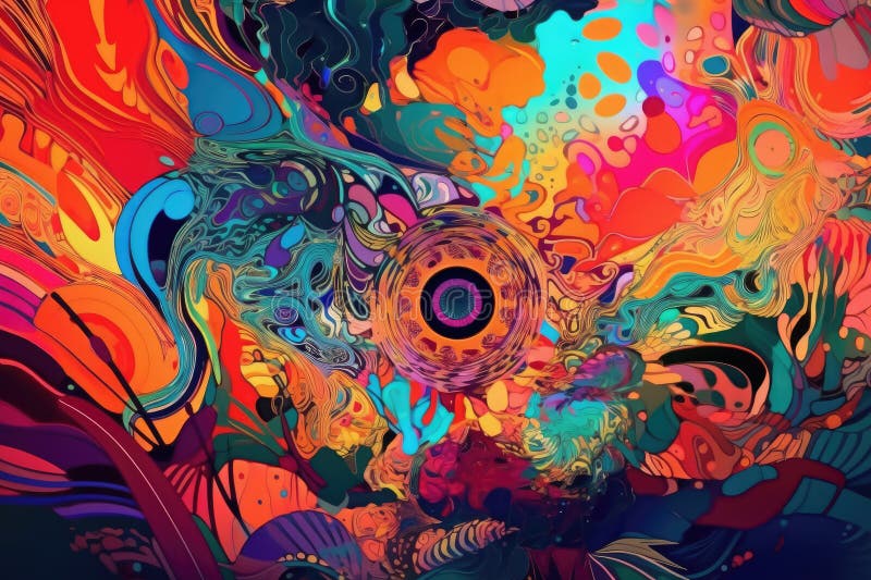 Abstract Background Image with a Psychedelic Vibe, Using Bright Colors ...