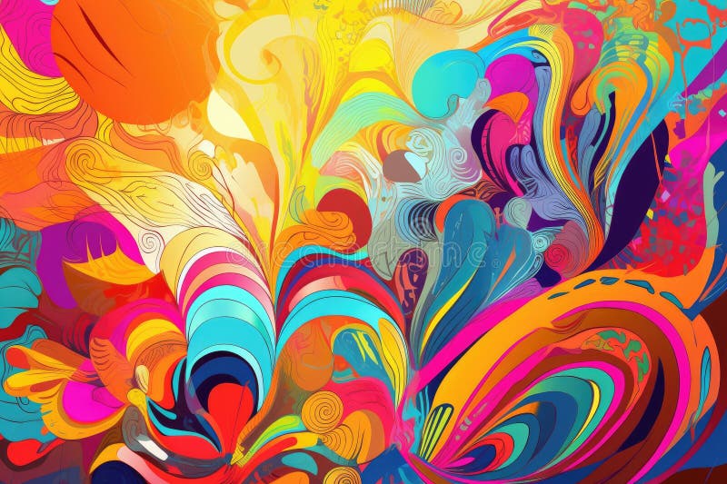 Abstract Background Image with a Psychedelic Vibe, Using Bright Colors ...