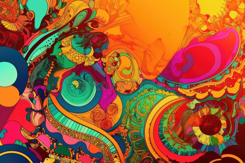 Abstract Background Image with a Psychedelic Vibe, Using Bright Colors ...