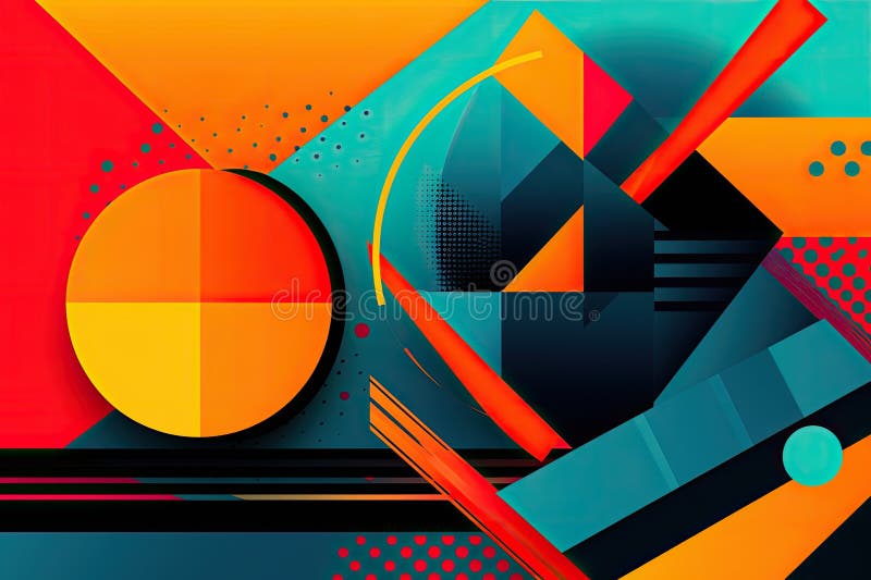 Abstract Background Image with a Retro Feel, Using Bold Colors and ...
