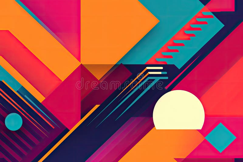 Abstract Background Image with a Retro Feel, Using Bold Colors and ...