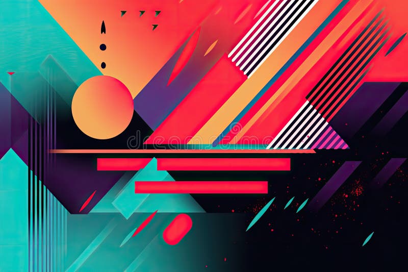 Abstract Background Image with a Retro Feel, Using Bold Colors and ...