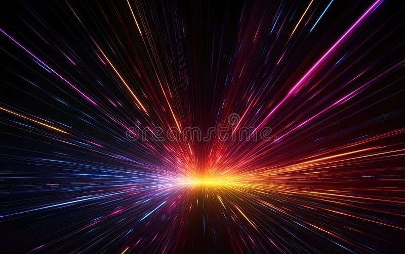 Background Image of Speed of Light in Neon Colors Stock Illustration ...