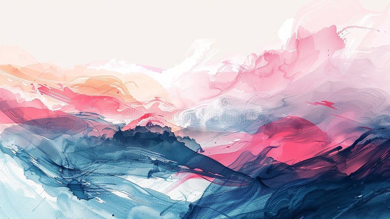 Abstract Background Ink Line Decoration Painting Illustration Stock ...