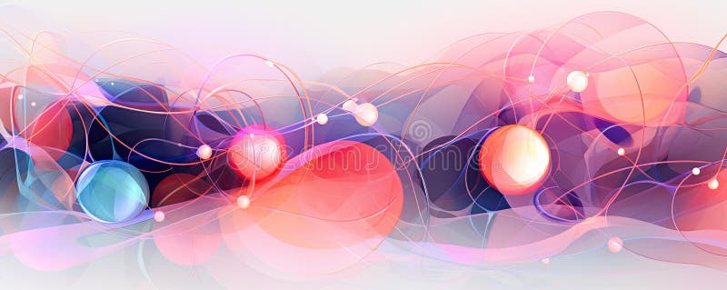 Abstract Background with Interconnected Circles and Spheres ...