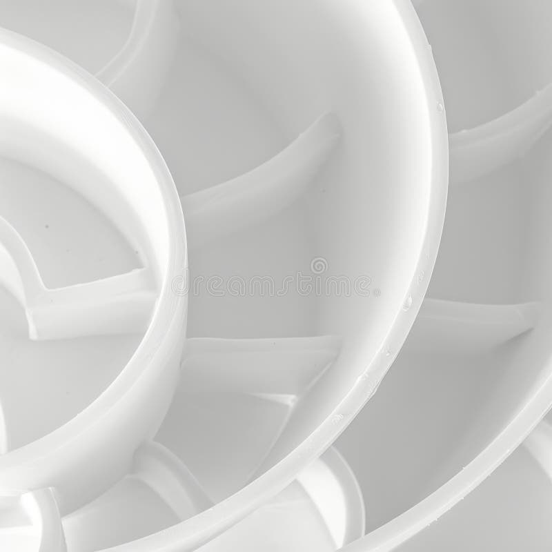 Abstract Background with Interlocking White Circular Shapes, Minimalist ...