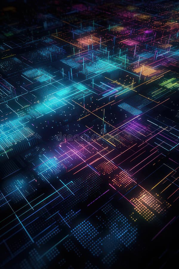 Abstract Background, Internet Networks, Neon Light. Vertical Background ...