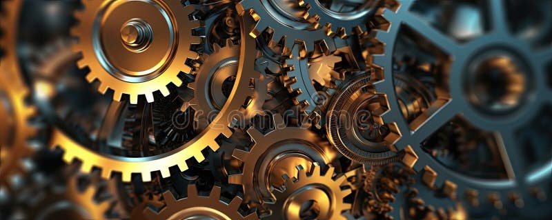 Abstract Background with Intersecting Gears and Mechanical Elements ...