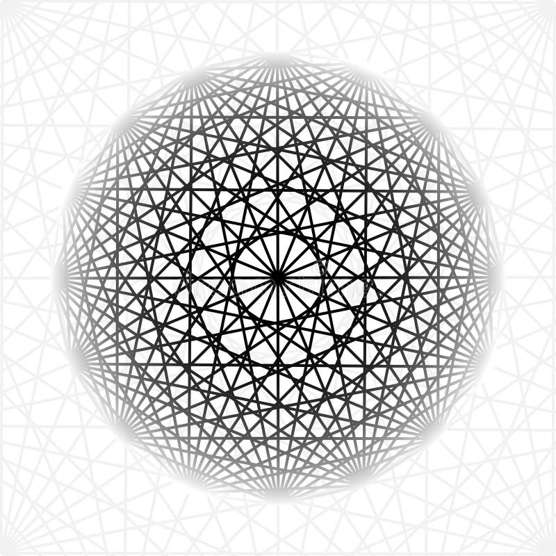 Abstract Background with Intersecting Geometric Shapes. Rotating Star ...