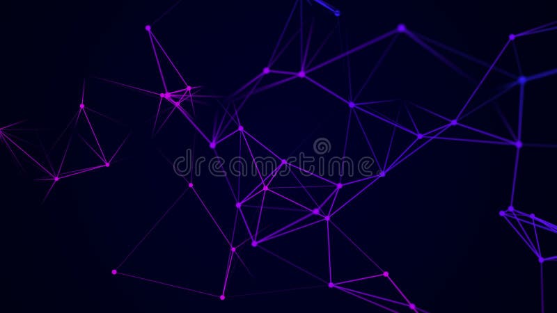 Abstract Background With Interweaving Of Colored Lines And Dots Network Connection Structure