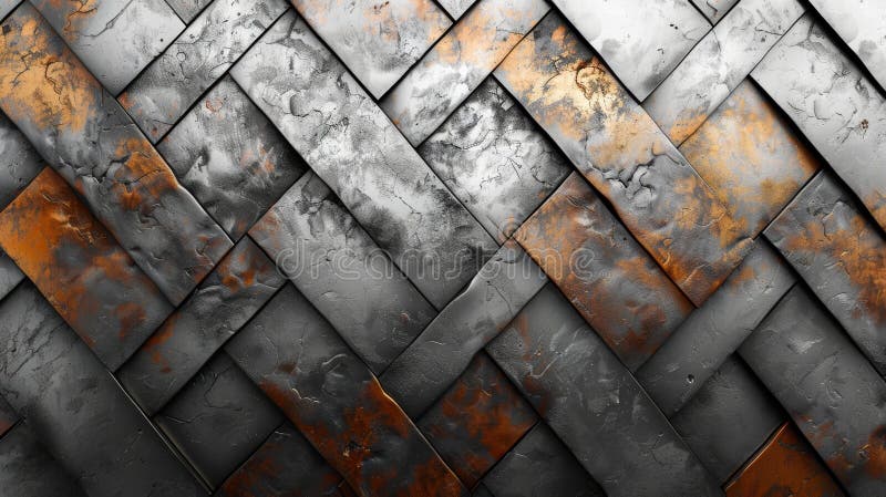 Abstract Background of Interwoven Metal Strips with a Rustic ...