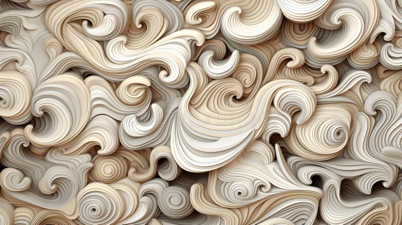 Abstract Background of Intricate Patterns in Ivory Colors. Antique ...