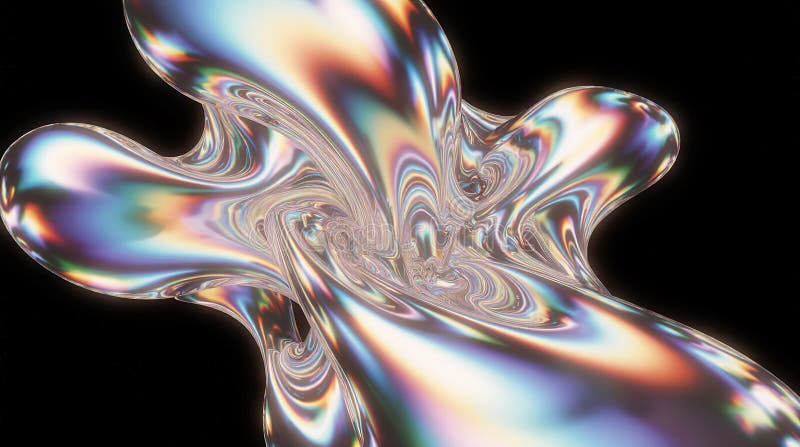 An Abstract Background of Iridescent, Multi-colored Curved Shapes ...