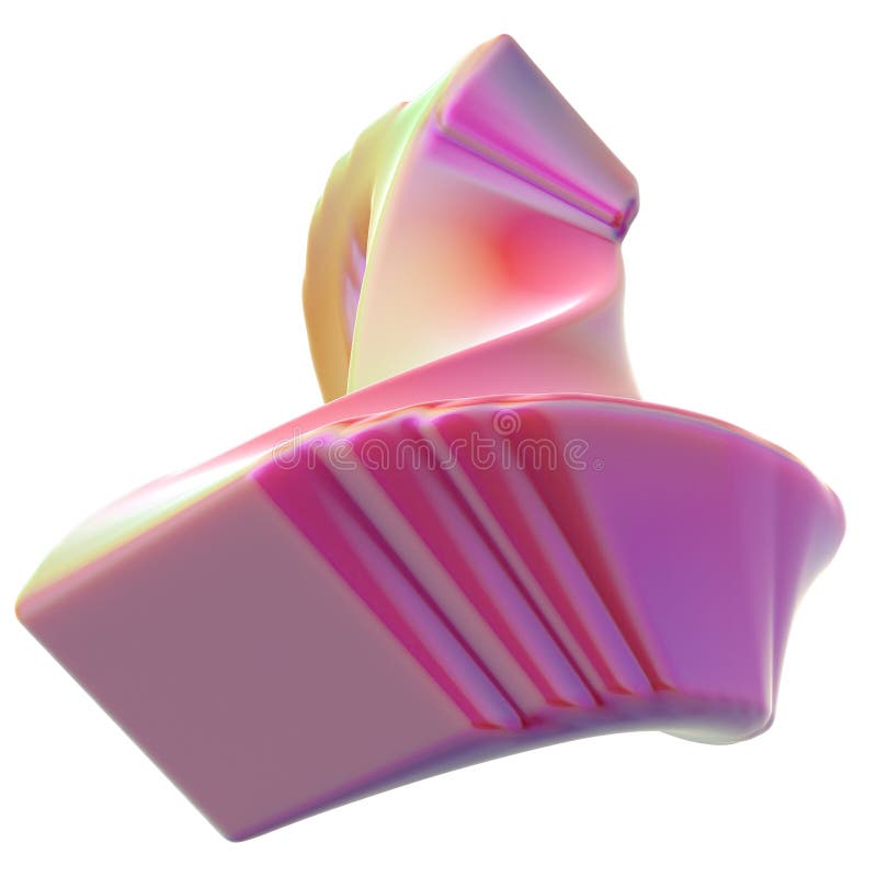 Abstract Background of Isolated Twisted T-shape Pink Elegant Modern 3D ...