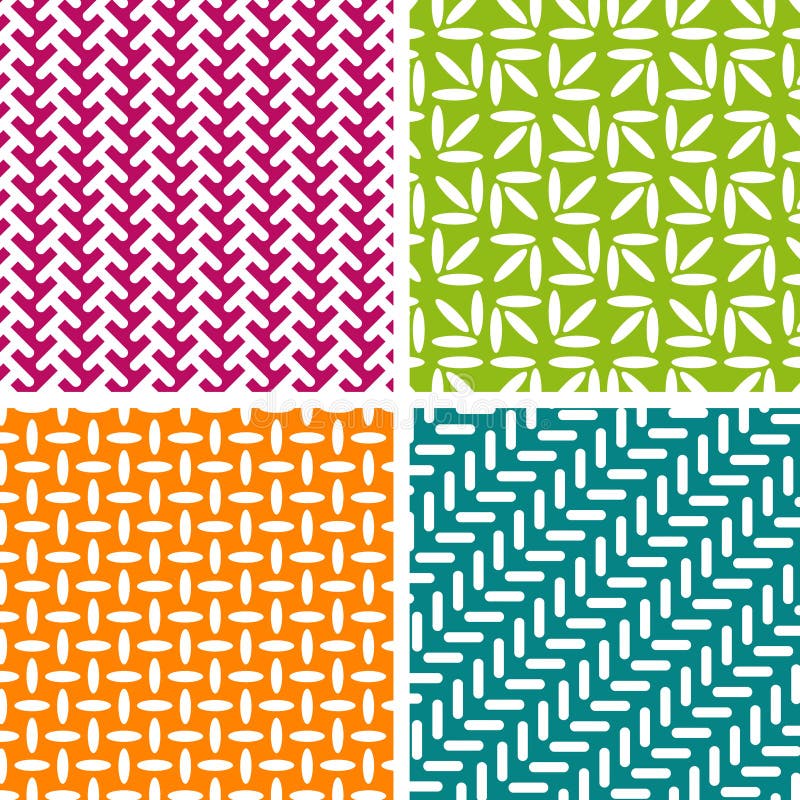 Abstract Background Isolated on White. Four Different Abstract Lines ...