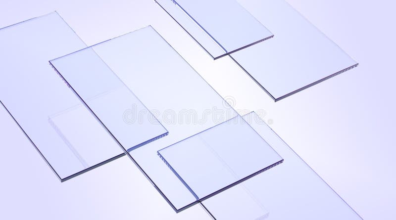 Abstract Background with Isometric Glass or Crystal Plates 3d Render ...