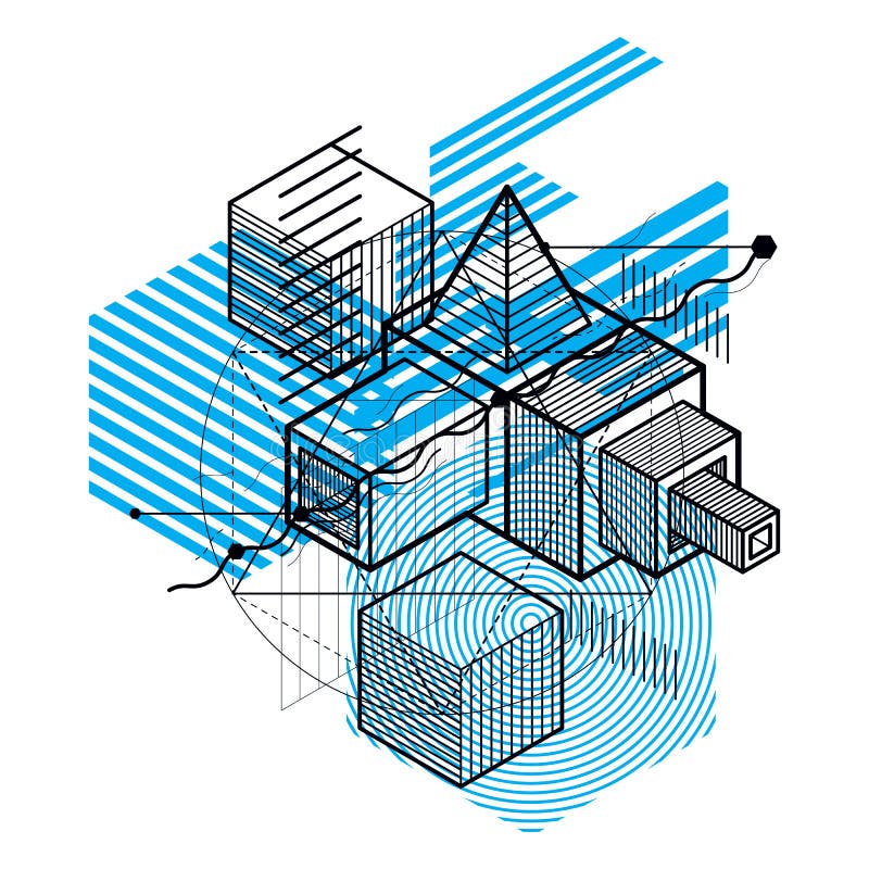 Abstract Background with Isometric Lines, Vector Illustration. T Stock ...