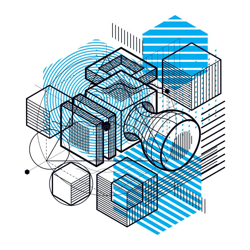 Abstract Background with Isometric Lines, Vector Illustration. T Stock ...