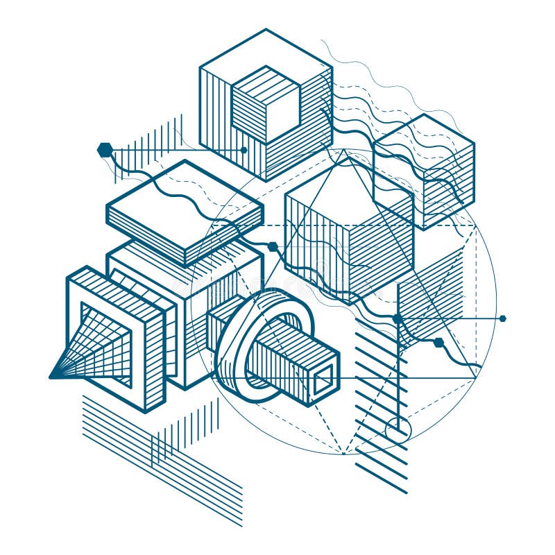 Abstract Background with Isometric Lines, Vector Illustration. T Stock ...