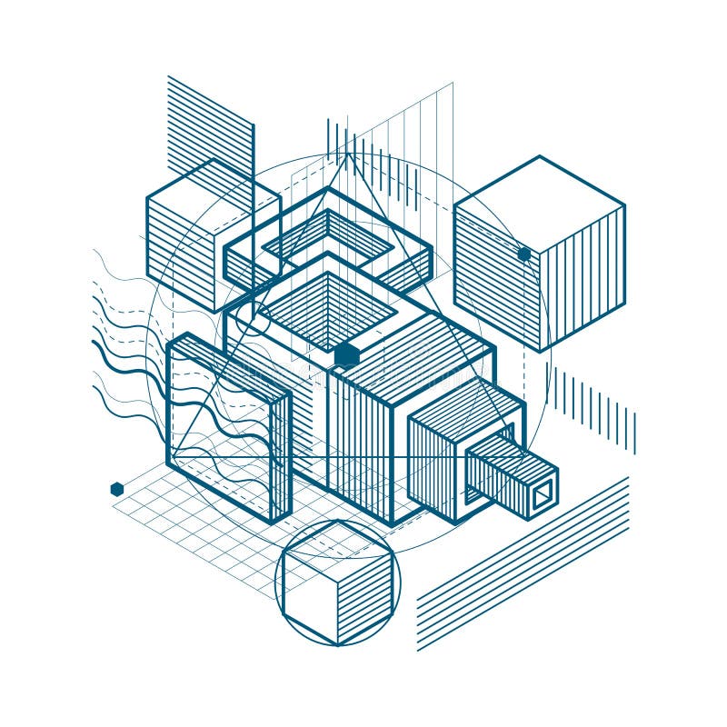 Abstract Background with Isometric Lines, Vector Illustration. T Stock ...