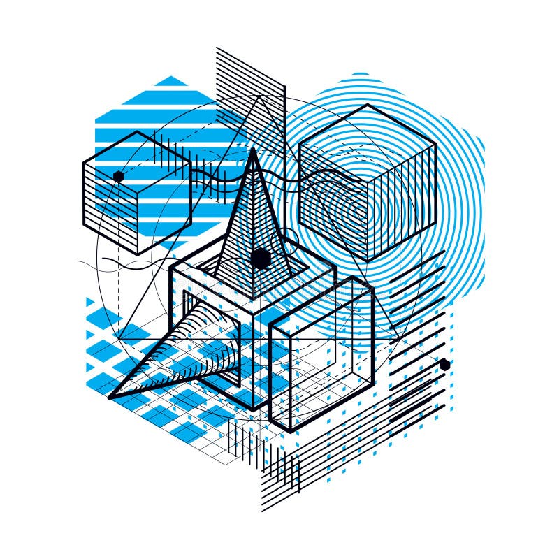 Abstract Background with Isometric Lines, Vector Illustration. Stock ...