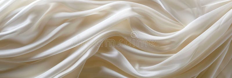 Abstract Background of Ivory Chiffon, Waves and Soft Folds of Flowing ...