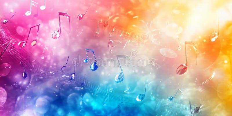 Abstract Background with Jazz Notes and Rhythms, Bright and Contrasting ...