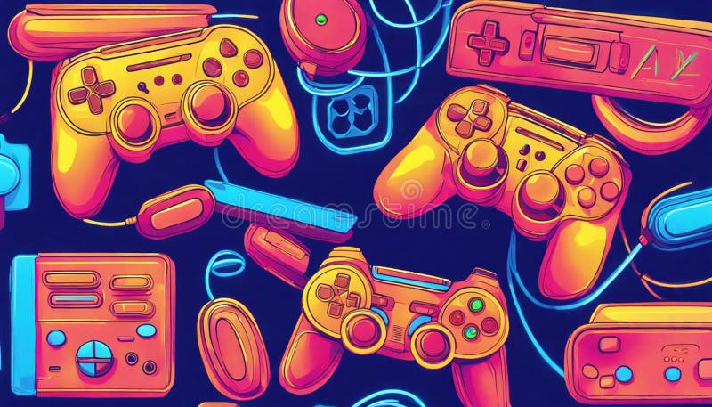 Colorful Joystick Image HD Background Stock Image - Image of retro ...
