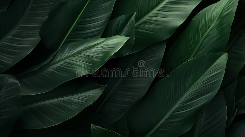 Abstract Background of Large Green Leaves. Wallpaper Stock Illustration ...