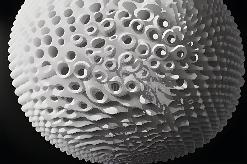 Abstract Background with Large White Fluted Sphere Render Realistic ...