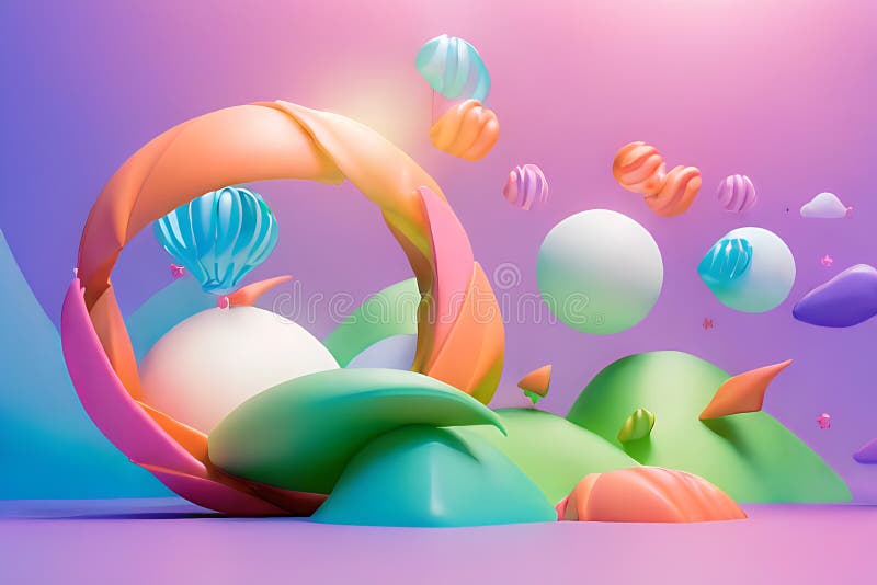 Abstract Background with Large White Fluted Sphere Render Realistic ...