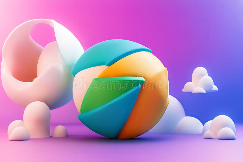 Abstract Background with Large White Fluted Sphere Render Realistic ...