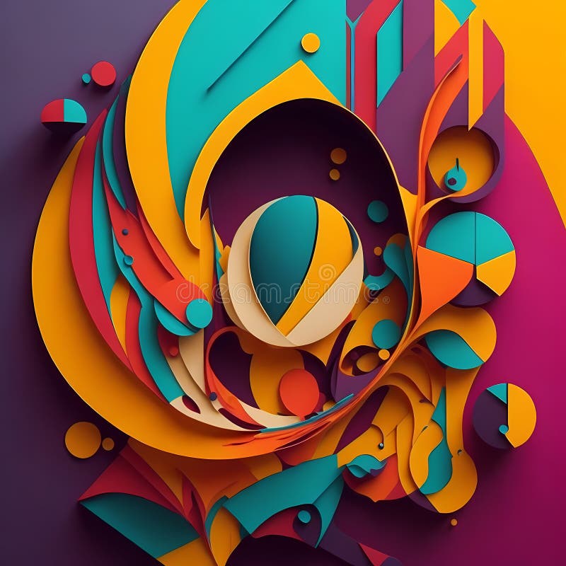 Abstract Background with Layered Geometric Shapes Stock Illustration ...