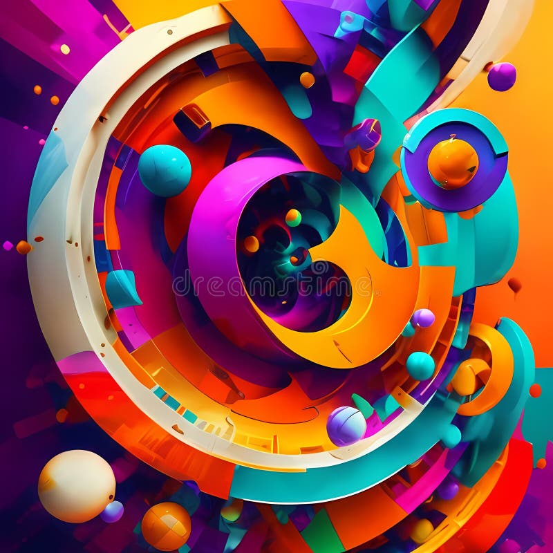 Abstract Background with Layered Geometric Shapes Stock Illustration ...