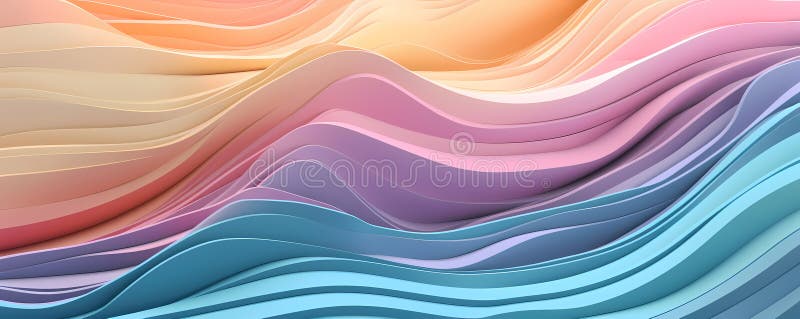 Abstract Background with Layered Pastel Color Waves - Modern Design ...