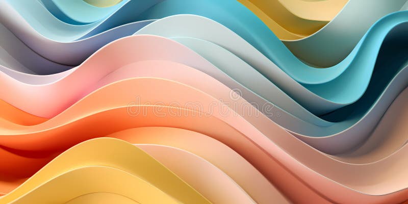 Abstract Background with Layered Pastel Color Waves - Modern Design ...
